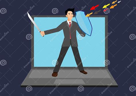 Cyber Security Protection For Safety Computer Network Safety Shield To Protect Online Threat Or