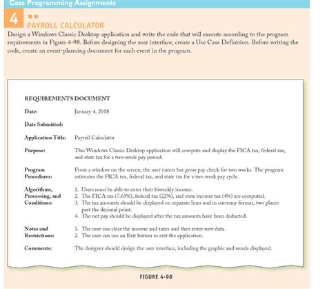 Solved Case Programming Assignments 4 Payroll Calculator