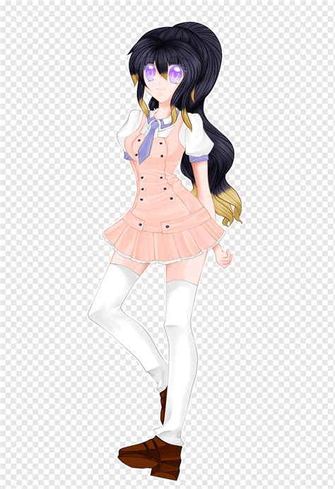 흑발 망가 카 의상 갈색 머리카락 캐릭터 애니메이션 갈색 검은 머리 만화 Png Pngwing