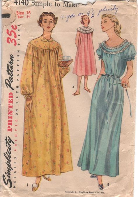 Pin By Esto No Es Ascot On Patterns Night Gown Nightgown Pattern