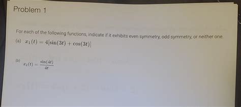 Solved For Each Of The Following Functions Indicate If It Chegg Com