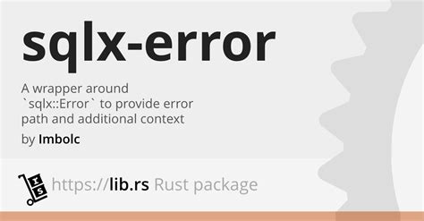 Sqlxerror — Db Interface For Rust Librs