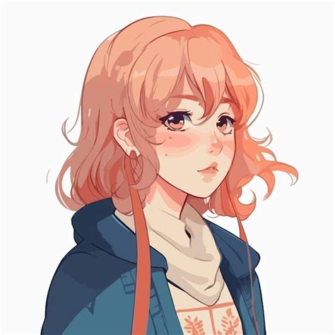 Premium Vector Young Girl Animestyle Character Vector Illustration