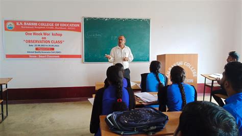 Workshop On Observation Class 5th Day Of Observation Class Knb College Of Education