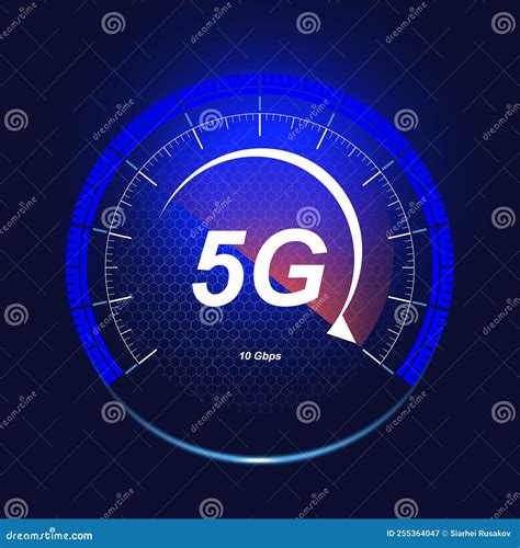 5g wireless network technology the concept of a digital speed meter with a 5g badge high speed