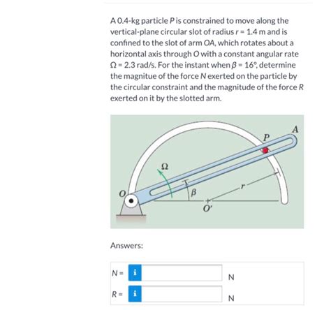 solved a 0 4 kg particle p is constrained to move along the