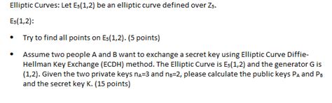 Solved Elliptic Curves Let E Be An Elliptic Curve Chegg