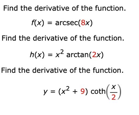 Solved Find The Derivative Of The Function F X