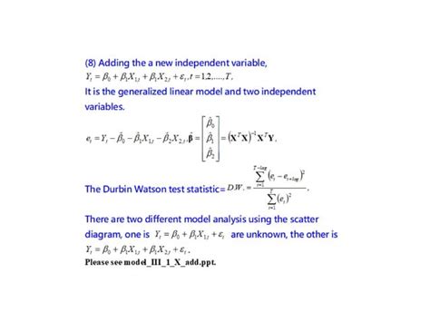 Summary Of The Sampling Distribution Of Durbin Watson Test Statistic Ppt