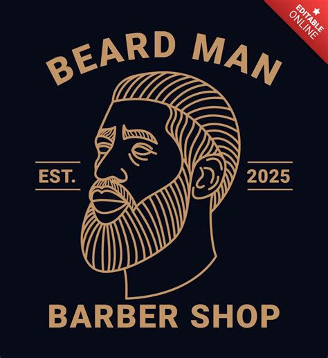 Beard Style Logo Design Template Free Design Template