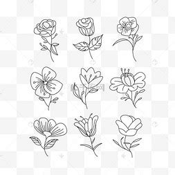 玫瑰花线性图片 玫瑰花线性图片素材免费下载 千库网