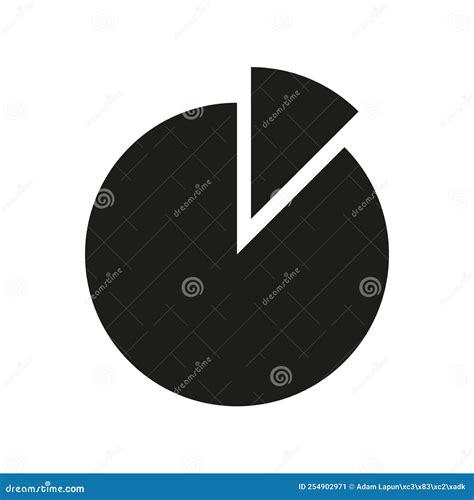 Pie Chart Black Vector Icon On White Background Stock Vector
