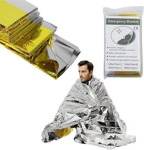 Amazon.com : iJiZuo Emergency Thermal Blankets, 210x 160cm, Large Multi ...