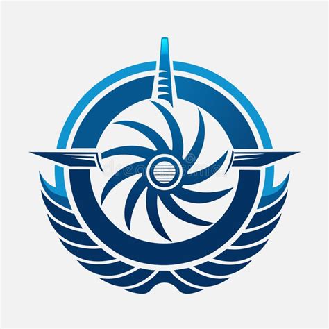 A Minimalist Stylized Illustration Of A Turbine Engine With A Central Core And A Surrounding