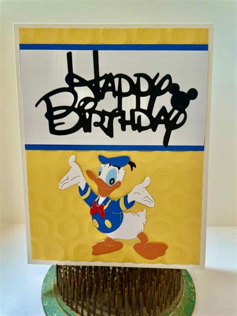 Handmade Donald Duck Card Disney Inspired Card Donald Duck Happy