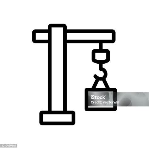 크레인 구성 아이콘 벡터입니다 격리된 등고선 기호 그림 건설 기계류에 대한 스톡 벡터 아트 및 기타 이미지 건설 기계류 건설 산업 건축 Istock