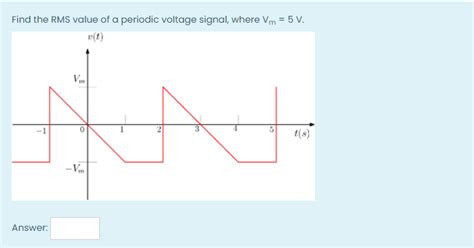 Solved Find The RMS Value Of A Periodic Voltage Signal Chegg Com
