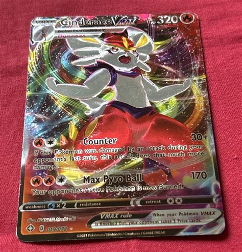 Cinderace Vmax Holographic Shiny Card Iridescent Custom Holo Card Red £