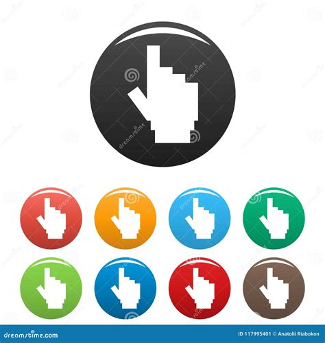 Hand Cursor Pixel Icons Set Color Vector Stock Vector Illustration Of Direction Information