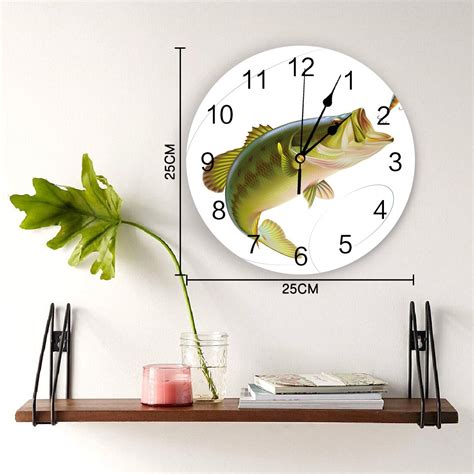 Dier Groene Vis Pvc Wandklok Woonkamer Slaapkamer Grandado