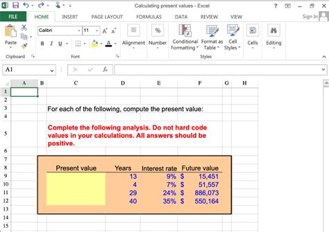 Solved Xds File A Home Calculating Present Values