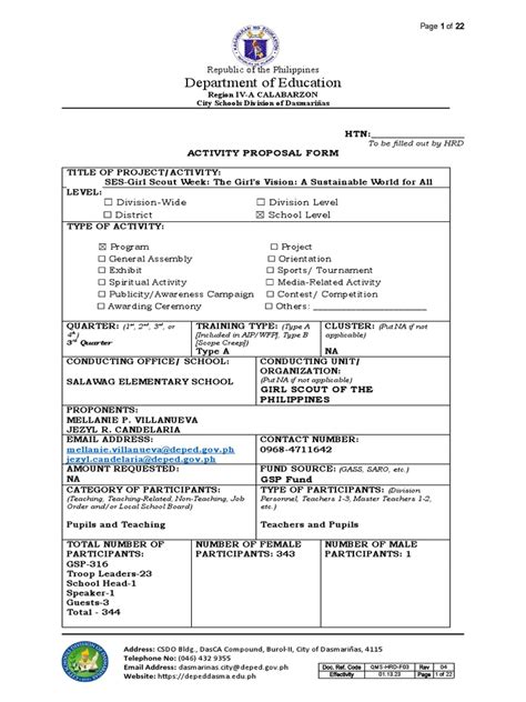 Gsp Week Activity Proposal Download Free Pdf Scouting