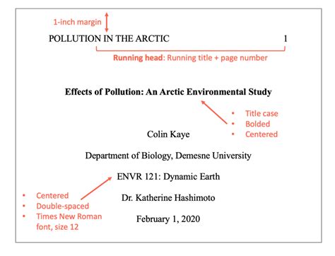 Formatting An Apa Title Page Easybib
