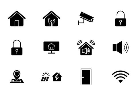 흰색에 격리 된 스마트 홈 실루엣 벡터 아이콘 웹 모바일 앱 Ui 디자인 및 인쇄용 스마트 홈 아이콘 세트 0명에 대한 스톡 벡터 아트 및 기타 이미지 Istock