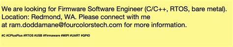 Ram K Doddamane On Linkedin C Cplusplus Rtos Usb Firmaware Mipi