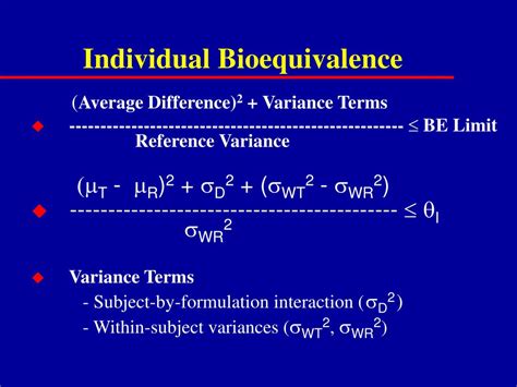 Ppt Individual Bioequivalence Background And Concepts Powerpoint Presentation Id6300235