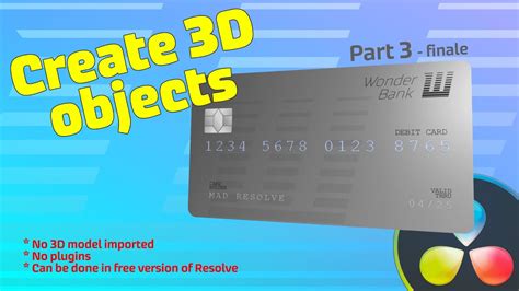 Davinci Resolve Tutorial Create 3d Objects From Scratch Part 3 No Extra Software Needed