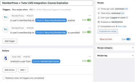 Connect Tutor Lms To Memberpress With Uncanny Automator