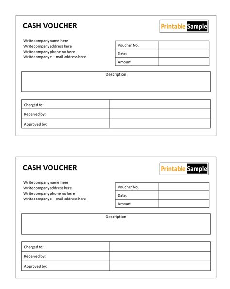 18 Free Sample Cash Voucher Templates Printable Samples
