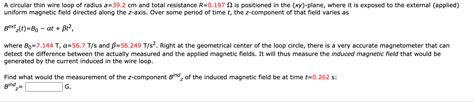 Solved A Circular Thin Wire Loop Of Radius A Cm And Chegg