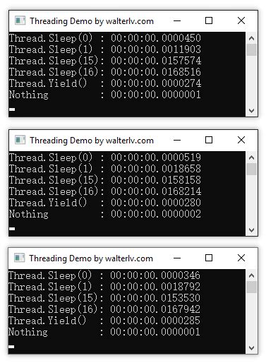 c 中 thread sleep 0 task delay 0 thread yield task yield 不同的执行效果和用法建议 walterlv