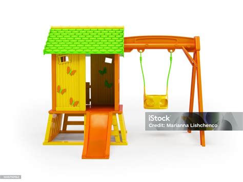 그림자가 있는 흰색 배경에 개발을 위한 그네가 있는 극장의 3d 그림 놀이에 대한 스톡 사진 및 기타 이미지 놀이 디지털 생성 이미지 사진 이미지 Istock