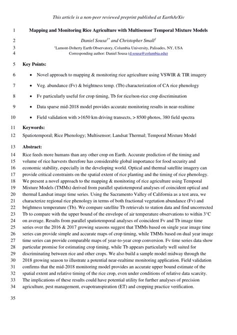 Pdf Mapping And Monitoring Rice Agriculture With Multisensor Temporal Mixture Models