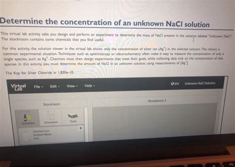 Determine The Concentration Of An Unknown Nacl