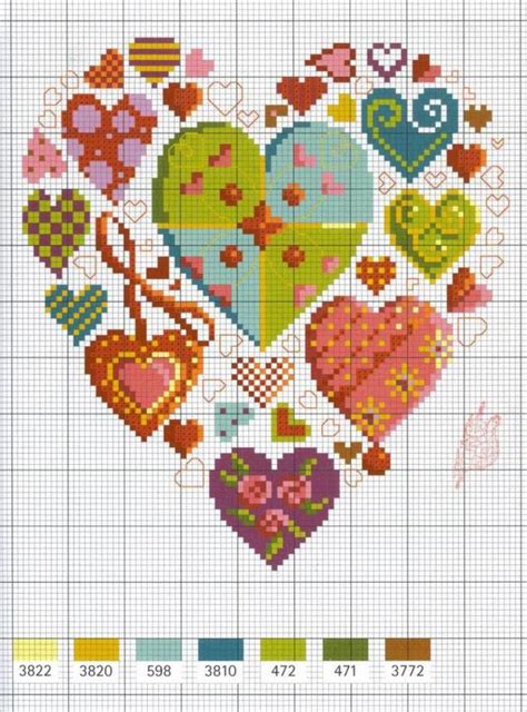 От чистого сердца 40 простых схем вышивки сердечек крестиком Идеи и вдохновение в журнале