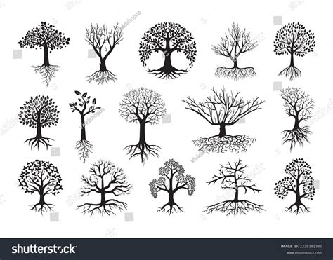Tree Roots Vector Print Tree Roots Stock Vector Royalty Free 2228381385 Shutterstock