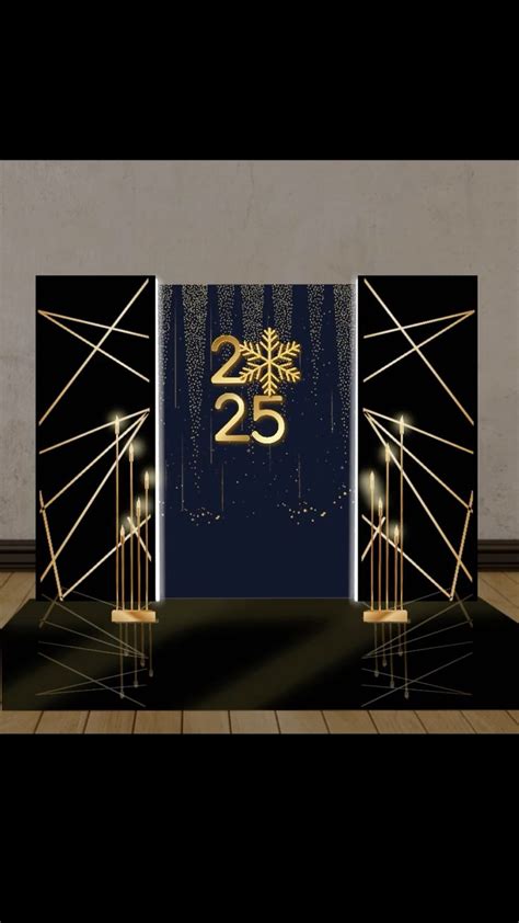 Фотозона черно золотая на Новый год In 2024