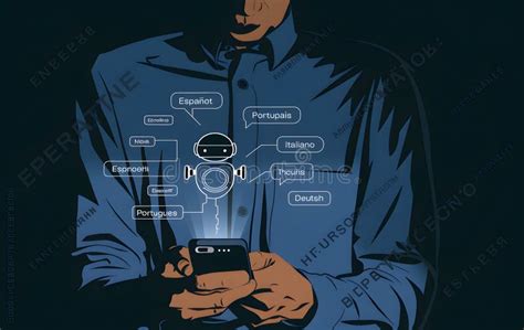 Person Using Smartphone Ai Translator App Global Languages Digital