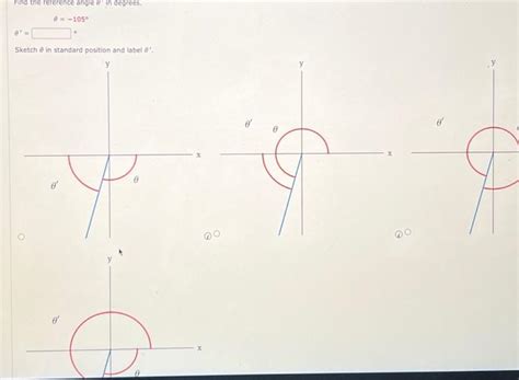 solved find the reference angle θ in degrees θ −105∘