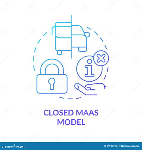 Closed Maas Model Turquoise Concept Icon Cartoon Vector Cartoondealer