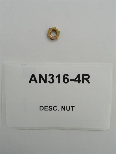 Jam Nut 14 An316 4r Advanced Aero Components