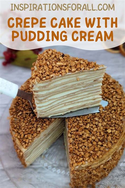 Crepe Cake With Pudding Cream With Hint Of Cinnamon