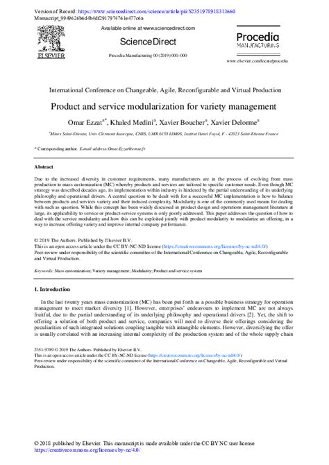 Pdf Modularization Strategies For Customization