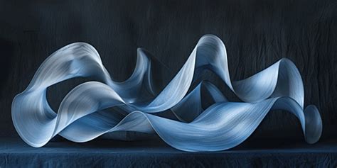 Soft And Elegant Blue White Wavy Fabric Creating A Dynamic Soothing