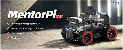 Hiwonder Mentorpi A1 Raspberry Pi 5 Robot Araba Ackermann Şasi Ros2