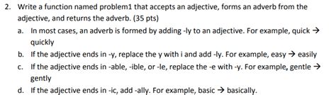 Solved 2 Write A Function Named Problemi That Accepts An